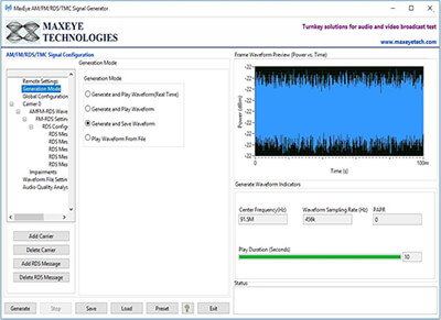 Bộ công cụ tạo tín hiệu AM/FM/RDS/TMC của MaxEye Technologies