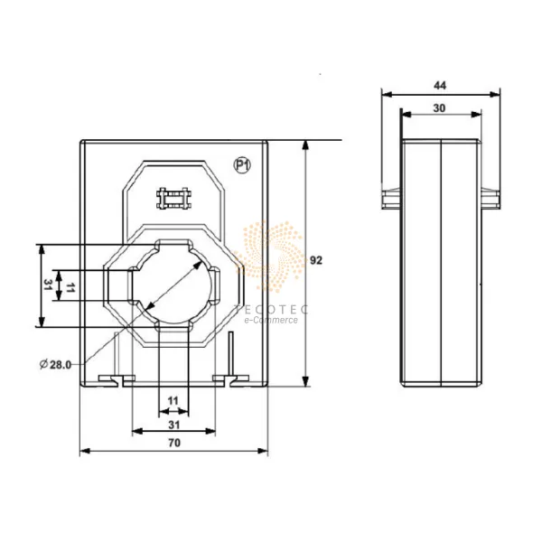 Bộ chuyển đổi CT Rishabh Rish CTDucer 70 x 30 mm