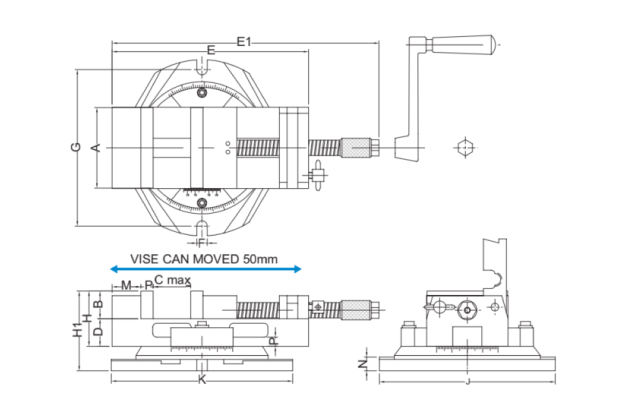Ê tô kẹp nhanh xoay ngang Vertex VQW-130